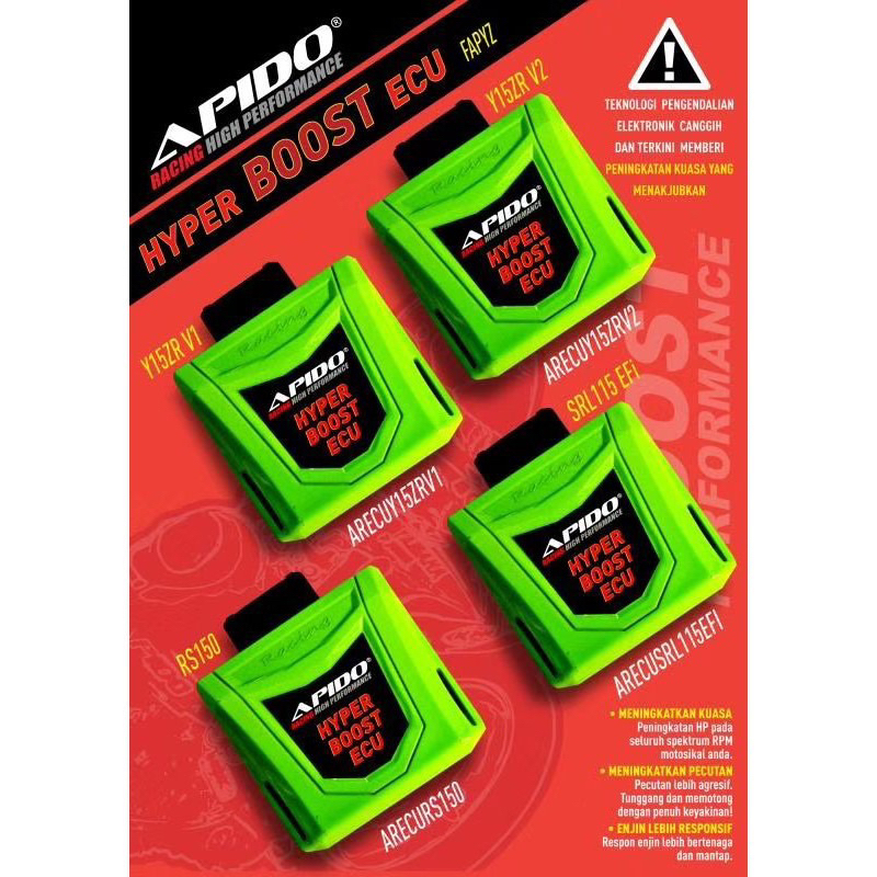 APIDO RACING HYPER BOOST ECU Y15ZR V1 V2 SRL115 EFI LC135 V8-FI RS150 ...