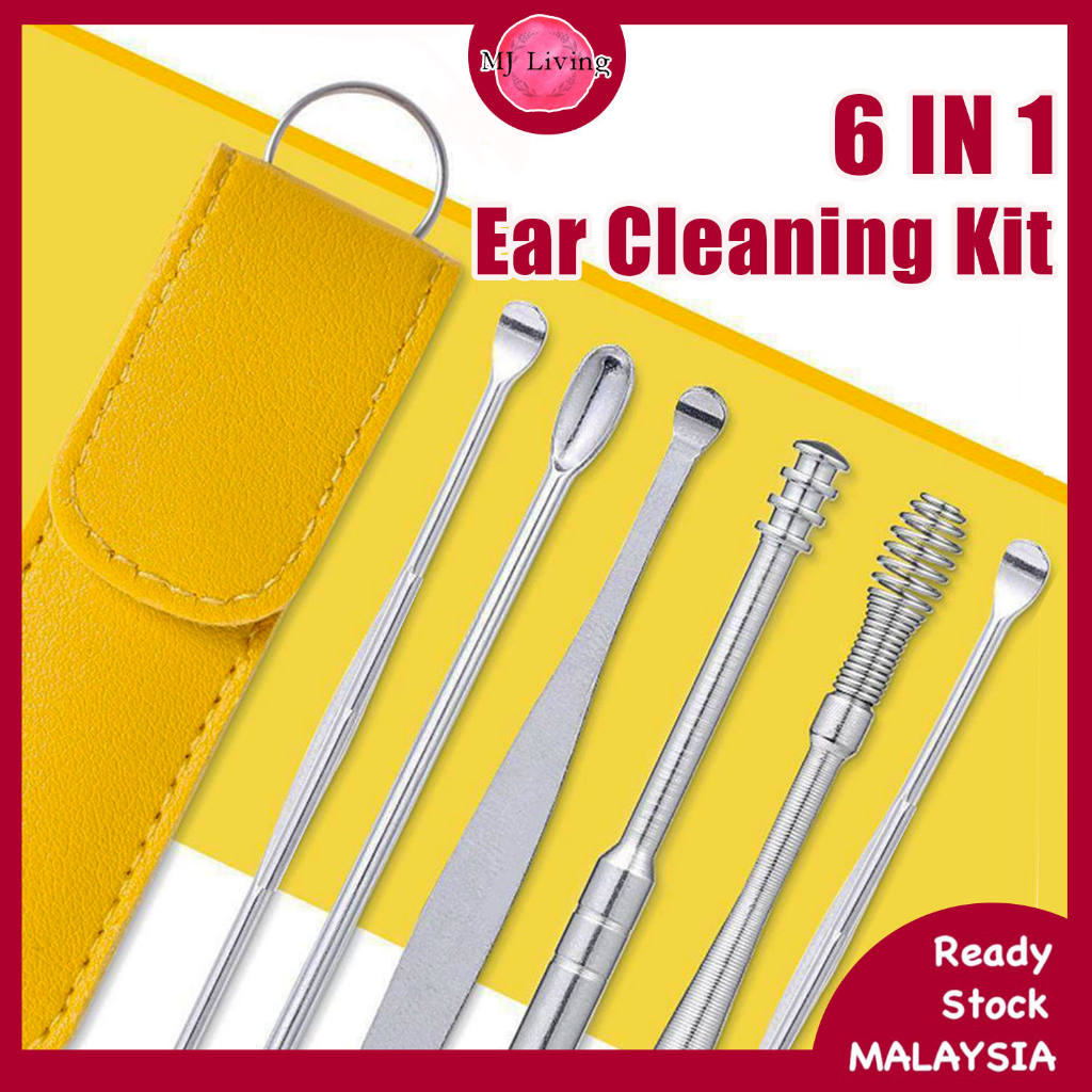 6 Pcs Ear Pick Cleaning Set Ear Cleaner Wax Removal Tool Spoon Ear ...