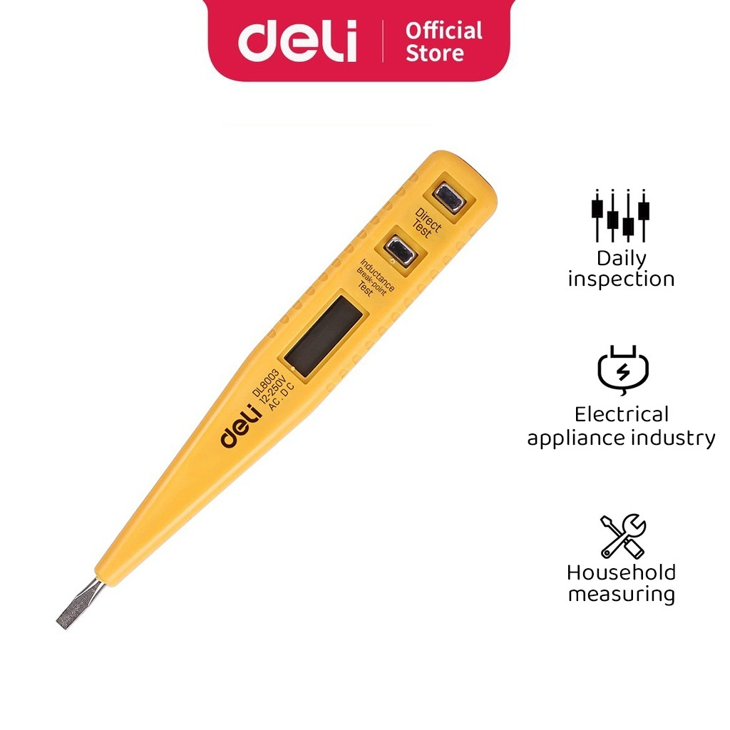 Deli Tools DL8003 Voltage Tester 12-250V Daily Inspection Household ...