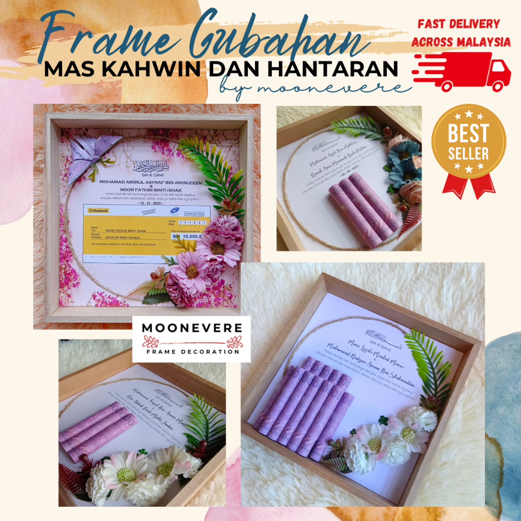 🔥READY STOCK🔥GUBAHAN FRAME DUIT HANTARAN MURAH BAJET BUNGA CANTIK ...