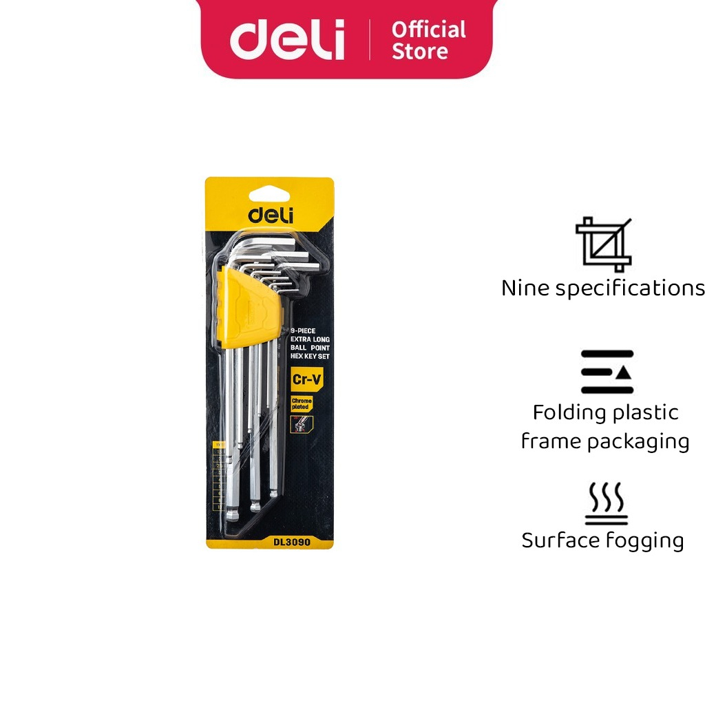 Deli Tools EDL3090 Hex Key Sets Nine Specifications Surface Fogging (1. ...