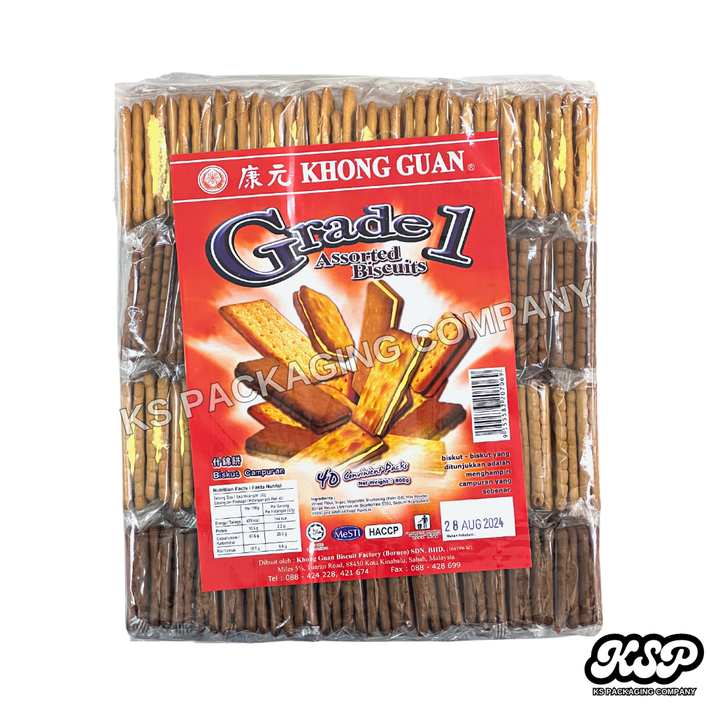 30g x 40 pcs Khong Guan Grade 1 Assorted Biscuits 4D Convenient Packs ...
