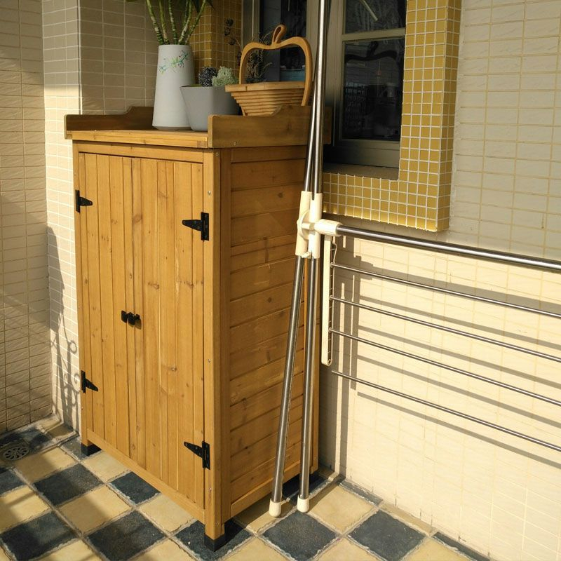 Outdoor waterproof and sunscreen storage cabinet wooden cabinet garden ...