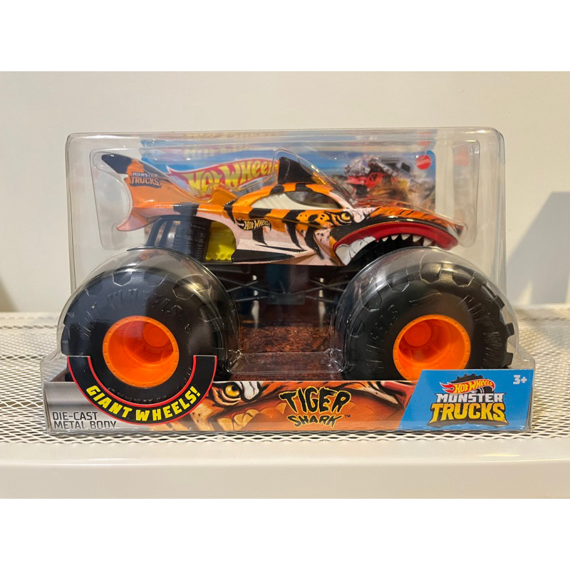 Hot Wheels Monster Trucks 1:24 scale Tiger Shark / Shark Wreak / Zebra ...