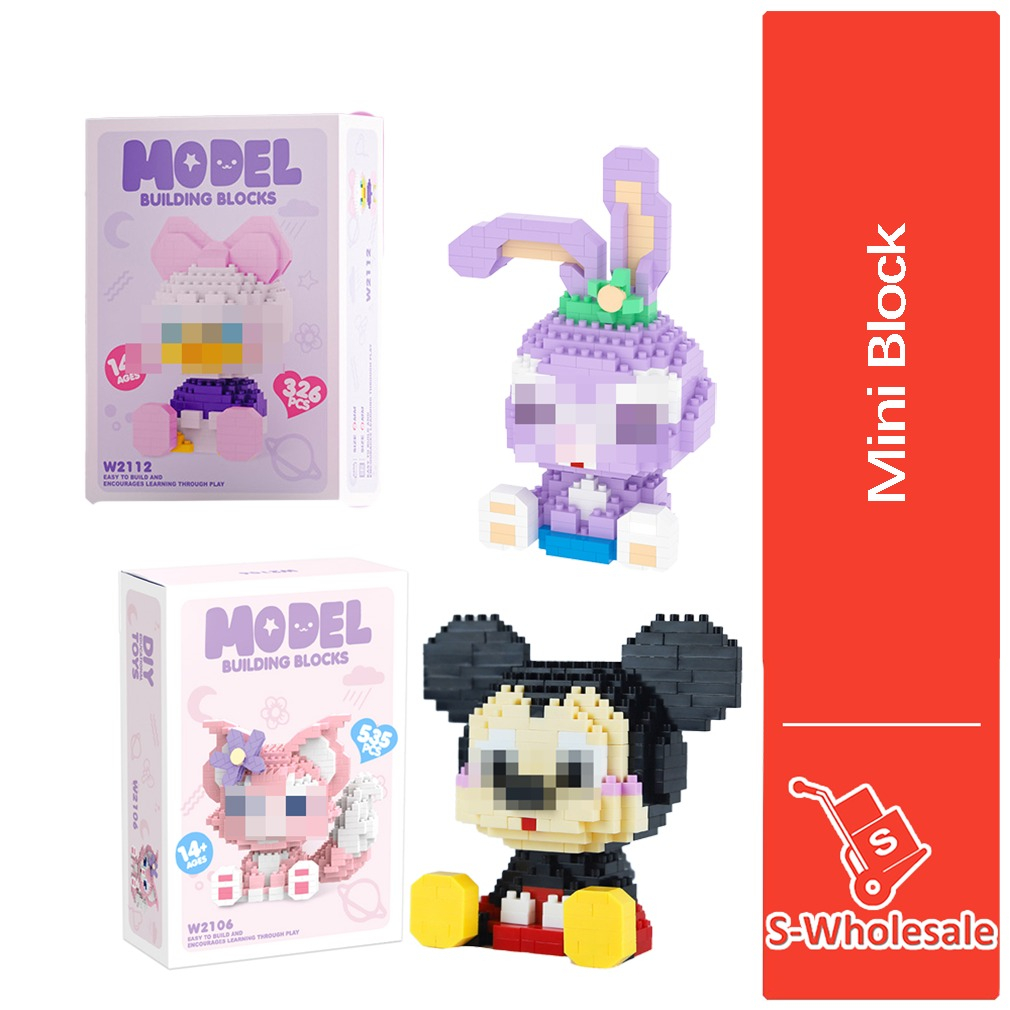 S-wholesale Cartoon Toy Mini Block Cute DIY Character Cultivate Patience Focus Model Building ...