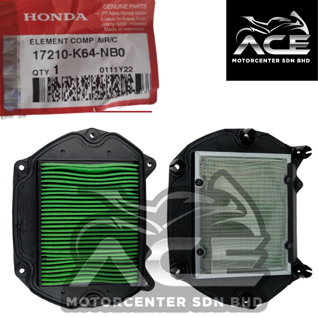 ELEMENT COMP., AIR CLEANER(17210-K64-NB0) 100% ORI HONDA GENUINE PART ...
