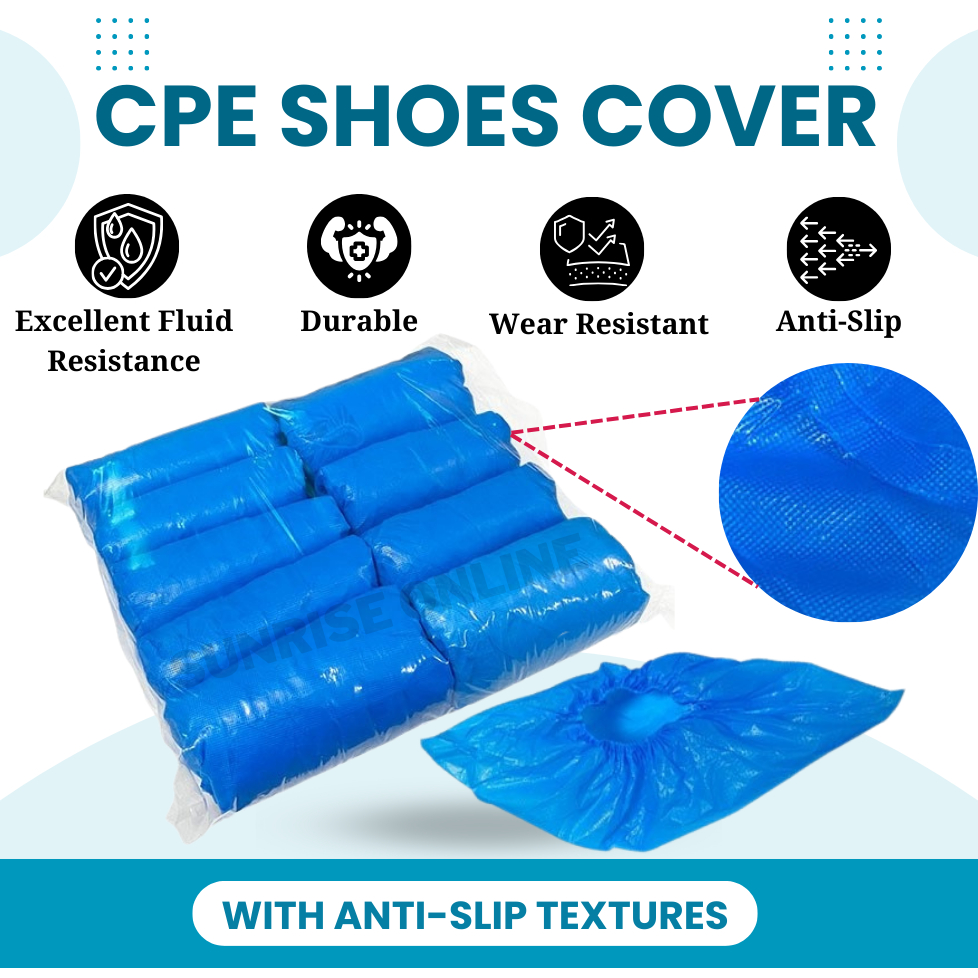 [ORIGINAL] CPE Shoes Cover (100Pcs) 2G 3G 4G Kasut Waterproof PPE 鞋套 ...