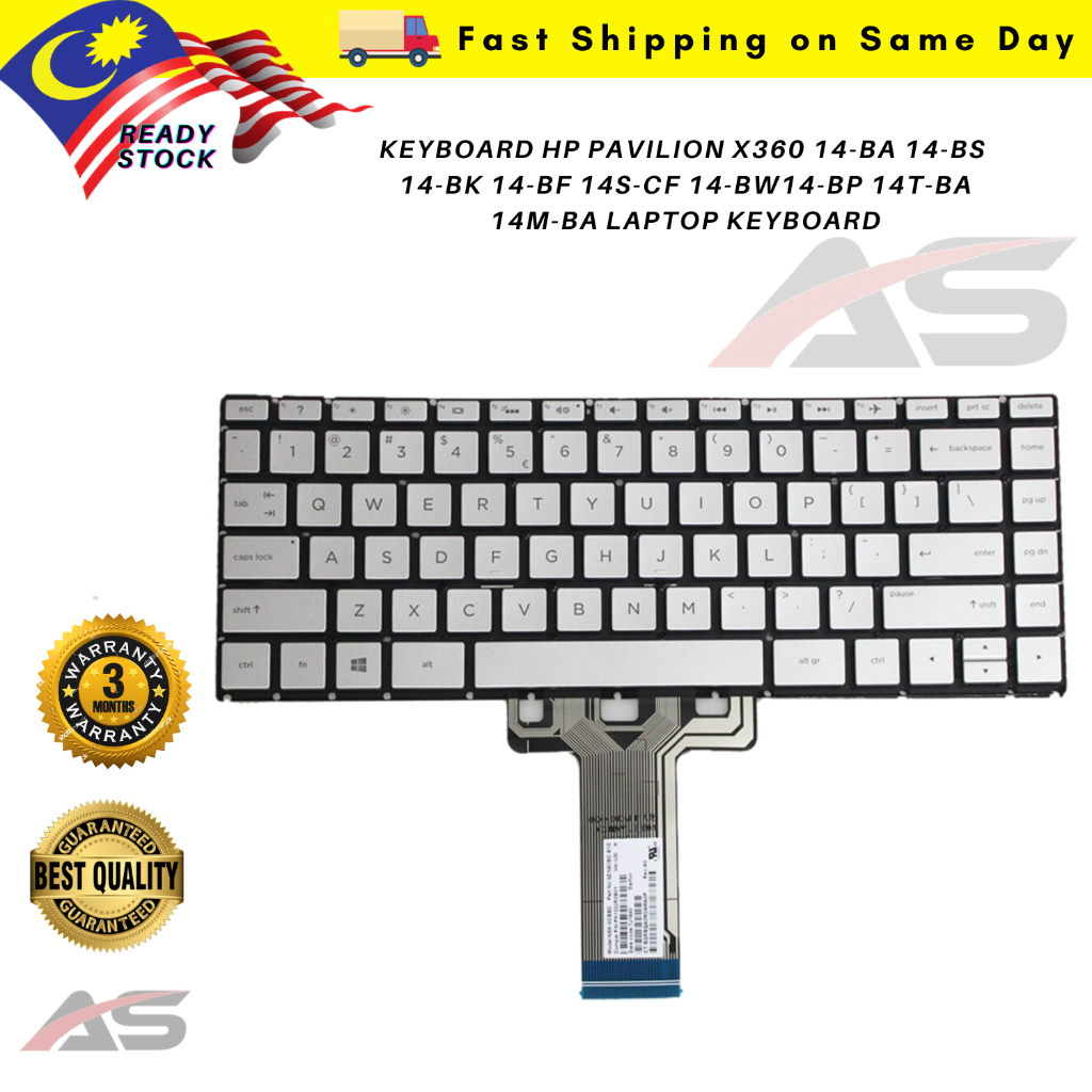 Keyboard HP Pavilion X360 14-BA 14-BS 14-BK 14-BF 14S-CF 14-BW14-BP 14T ...