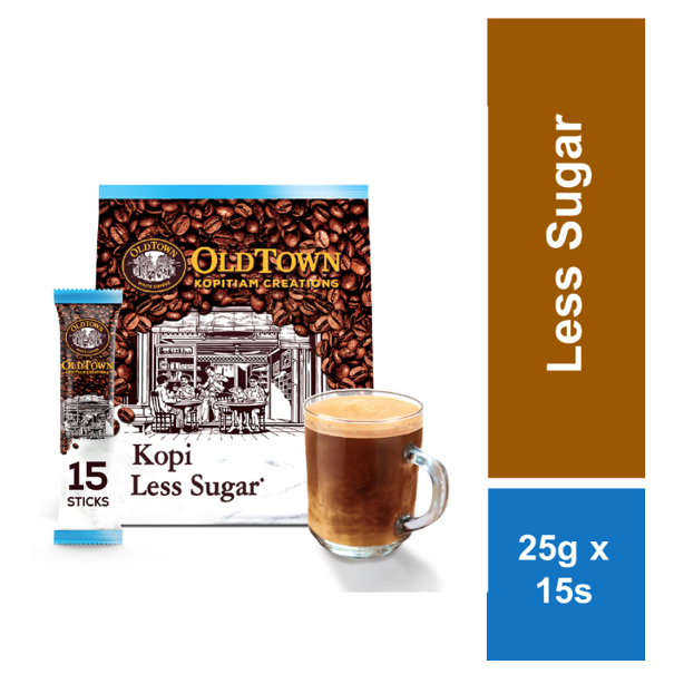 OLDTOWN Kopitiam Smooth Roast Kopi Less Sugar Kurang Gula [15s x 25g ...