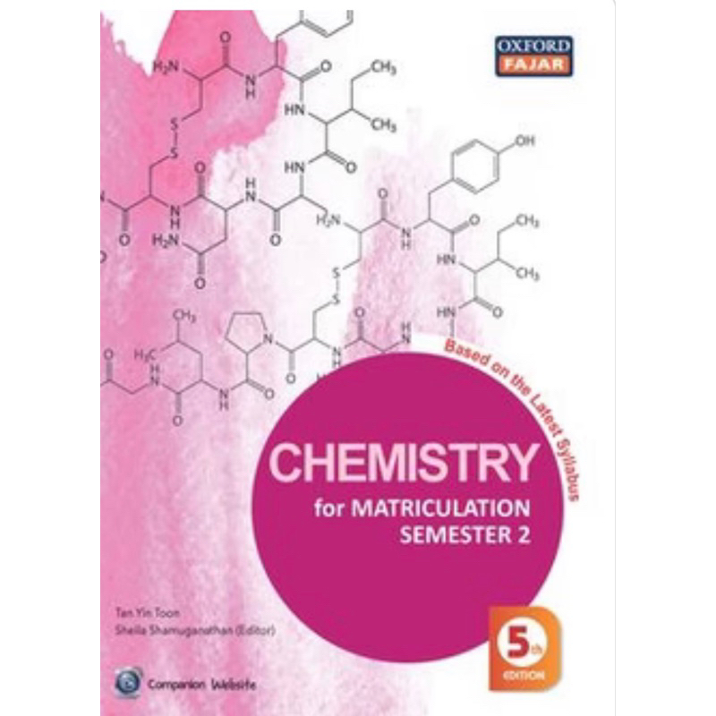 Chemistry For Matriculation Semester 2, 5th Ed. (Used) | Shopee Malaysia