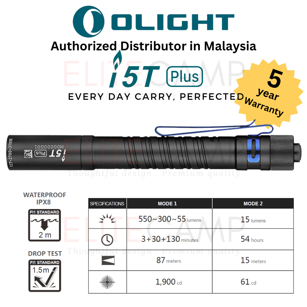 Olight i5T Plus EOS Rechargeable Tail-switch EDC Flashlight Camping ...