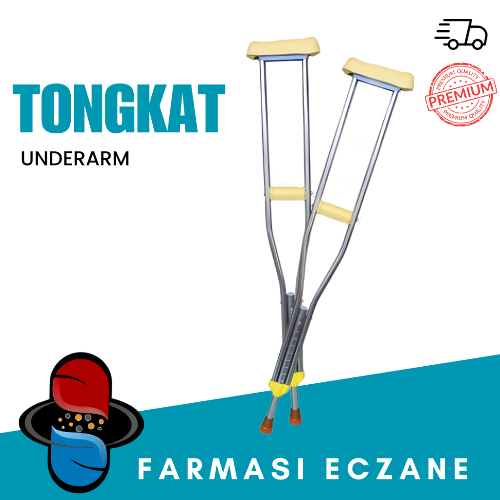 TONGKAT Underarm Cane Topang Kaki Arm Support Adjustable Height ...