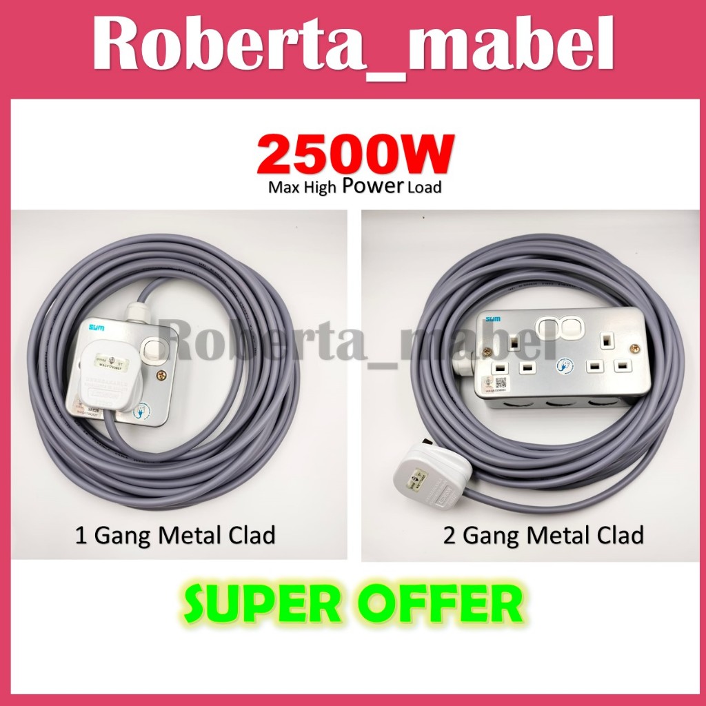 Heavy Duty Extension Metal Clad Extension Trailing Socket Extension ...