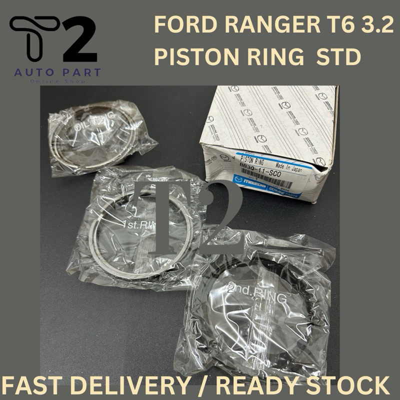 T2 FORD RANGER T6 2.2 PISTON RING SET STANDARD SIZE STD BB3Q-11-SC0 ...