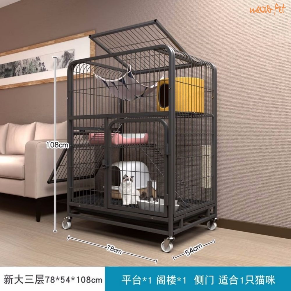 Cat Cage Large Sangkar Kucing Besar 2 3 Tingkat 4 Level Pets Cages Cat ...