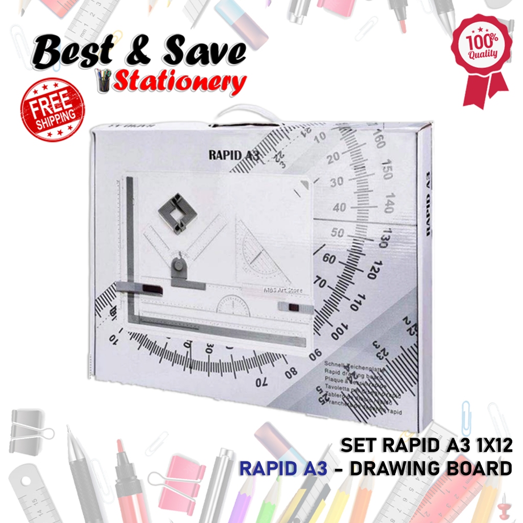 BEST & SAVE Rapid A3 Drawing Board Technical Drawing Board White ...