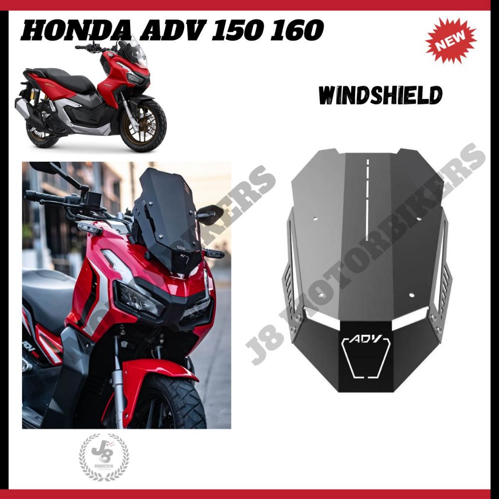 HONDA ADV 150 ADV 160 NEW DESIGN ORIGINAL WINDSHIELD VISOR SMOKE CLEAR ...