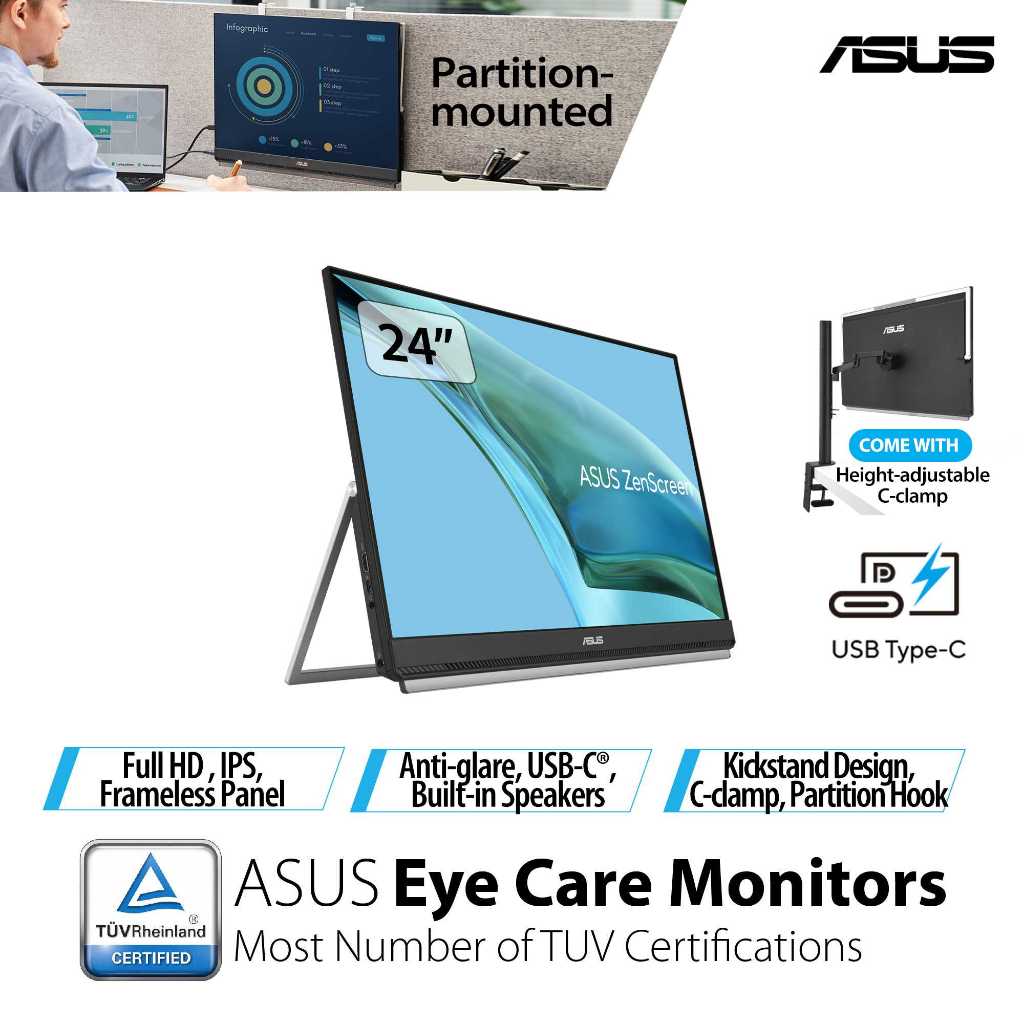Asus Zenscreen Portable Monitor (24") MB249C | Shopee Malaysia