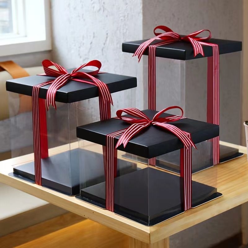 FLOWSY (1 PCS ) Kotak Kek Transparent Jernih Wedding Cake Box ...
