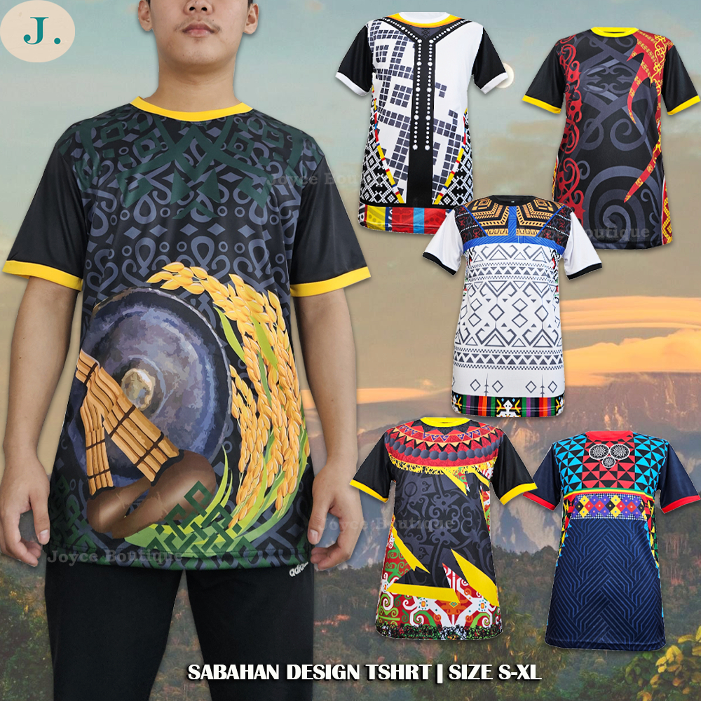 GONG Baju Batik Jersey Sabah Sabahan Traditional Design Tshirt Man ...