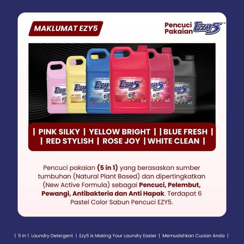 Ezy5 Laundry Detergent 10kg | Pencuci Pakaian Ezy5 | Sabun Ezy5 | Sabun ...