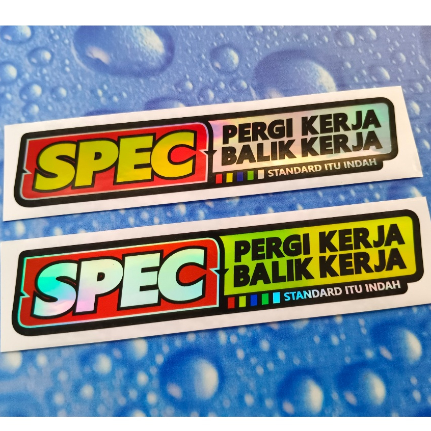 Sticker Spec Pergi kerja balik kerja Sticker Decal Motor&Car*7153 ...