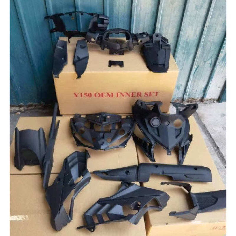 100% ORI Y15ZR Y15 V1 DOCTOR INNER SET BODY COVERSET COVER SET NON COLOUR PART KAVER HITAM BLACK ...