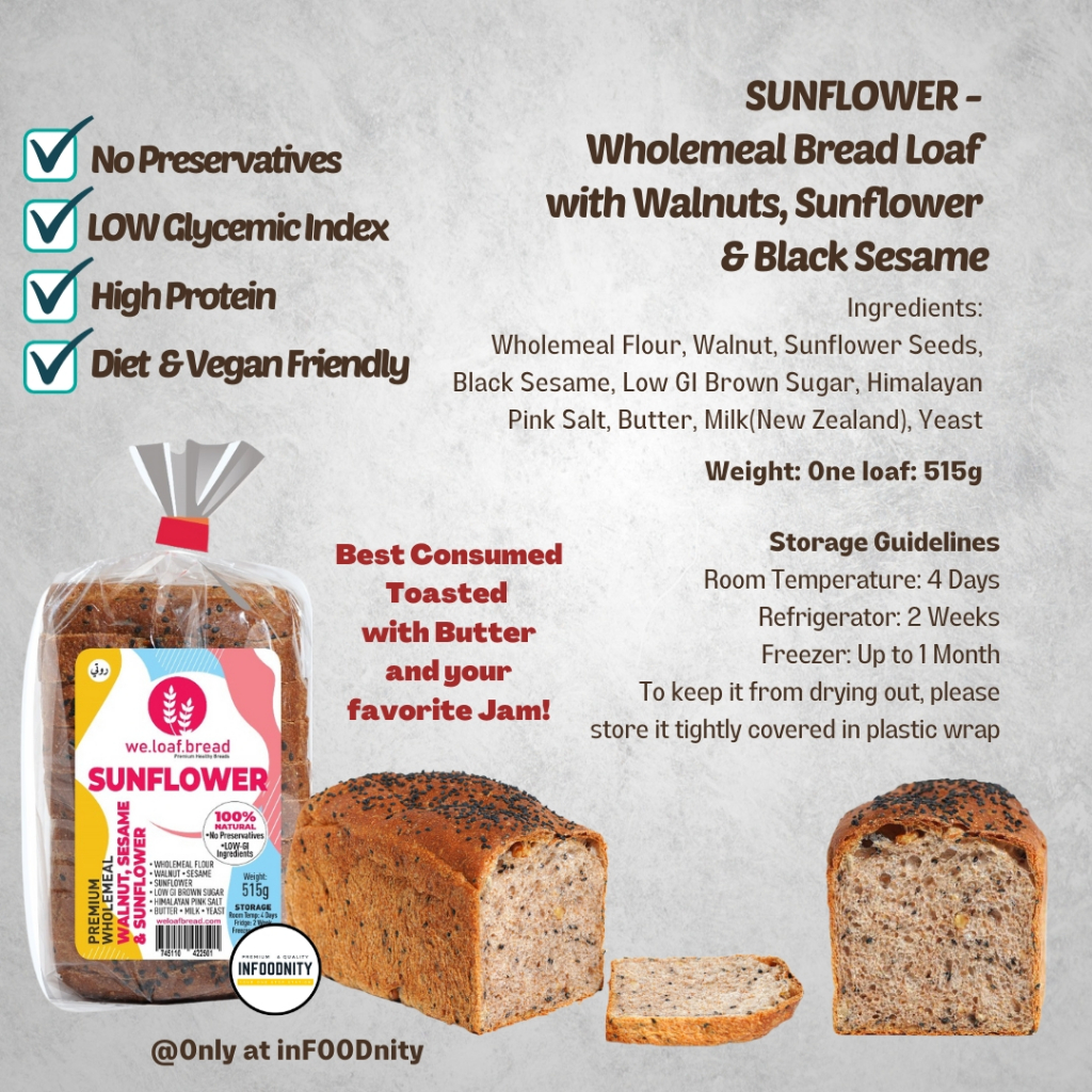 WE LOAF BREAD Healthy Bread LOW GI Bread Wholemeal Bread Loaf Roti Diet ...