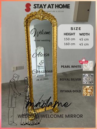 Vintage Wedding Mirror Cermin Welcome Board Wedding Antique Mirror ...