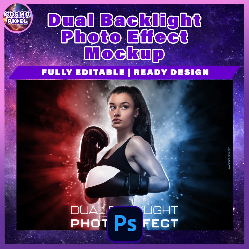Dual Backlight Photo Effect Mockup - Photoshop Action, High-Quality PSD ...
