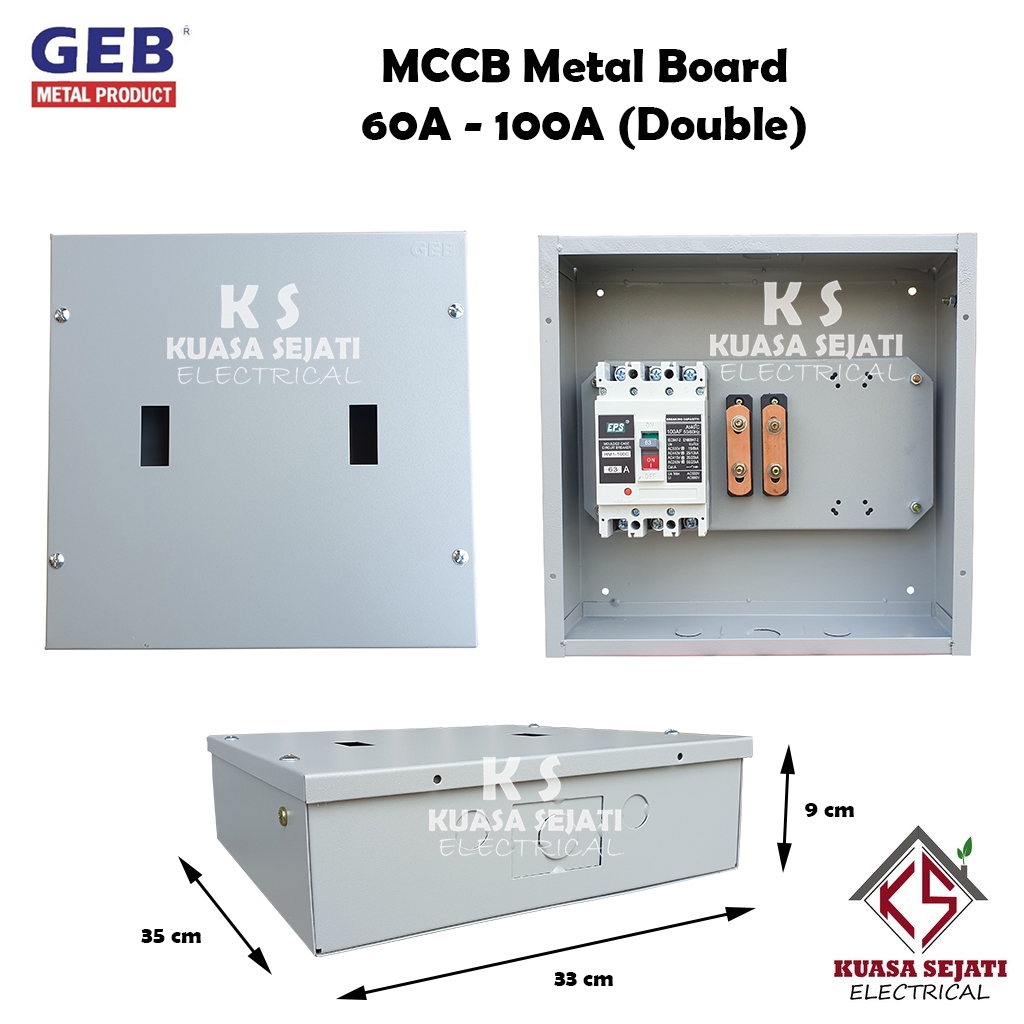 GEB 60A - 100A Metal MCCB Board (Double MCCB Slot) | Shopee Malaysia