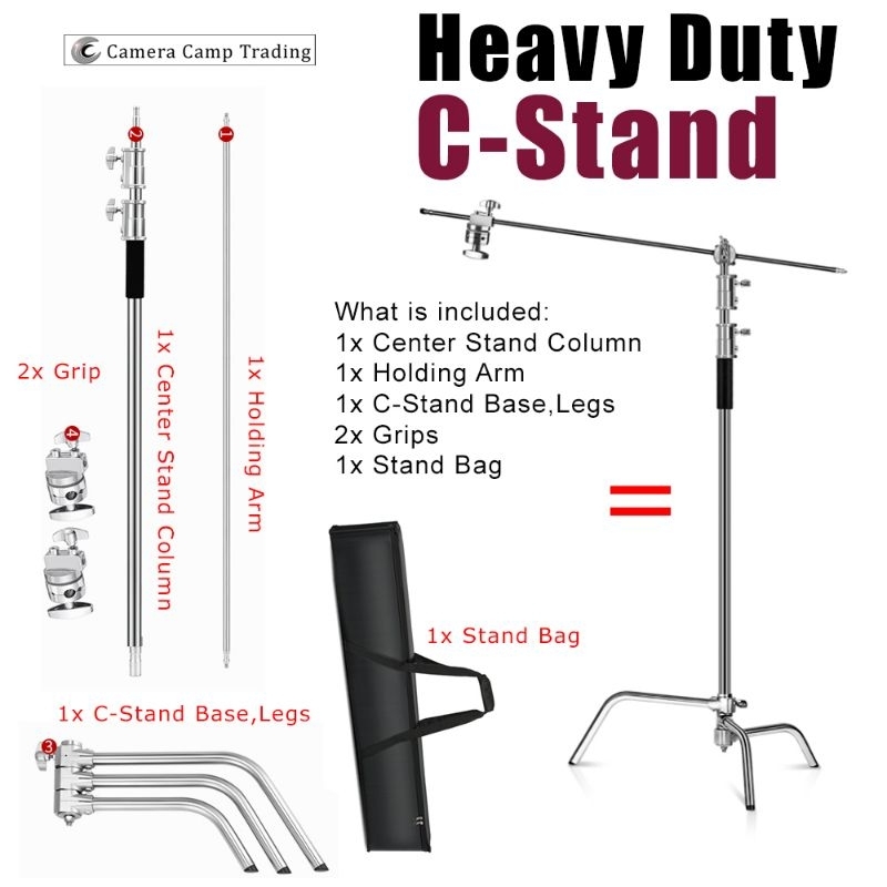 Heavy Duty C Stand Photography Heavy Duty Stainless Steel C-Stand Video ...