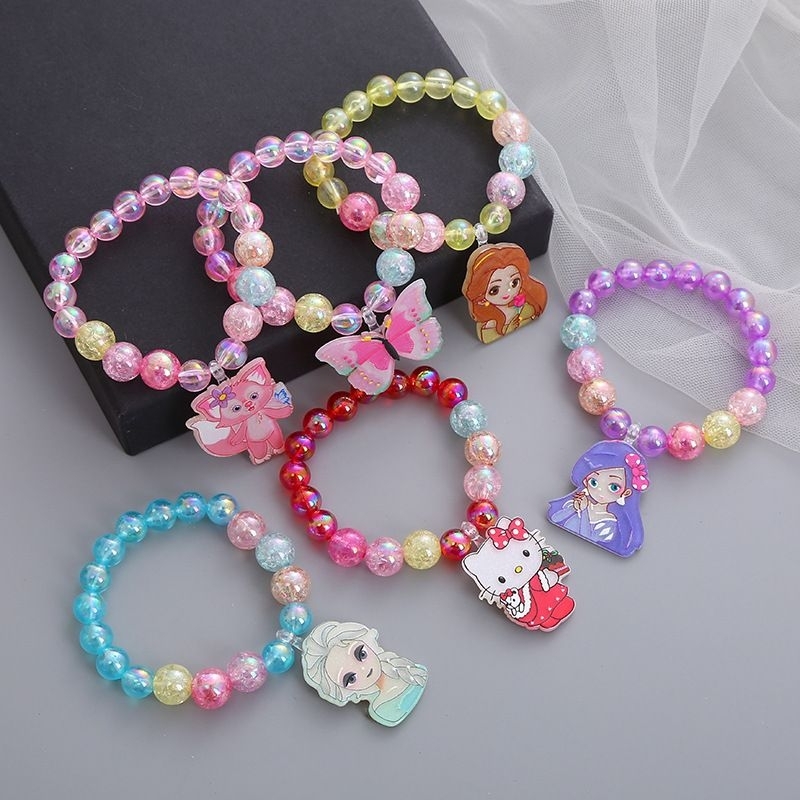 Kid bracelet cute cartoon princess hello kitty frozen Elsa mermaid ...