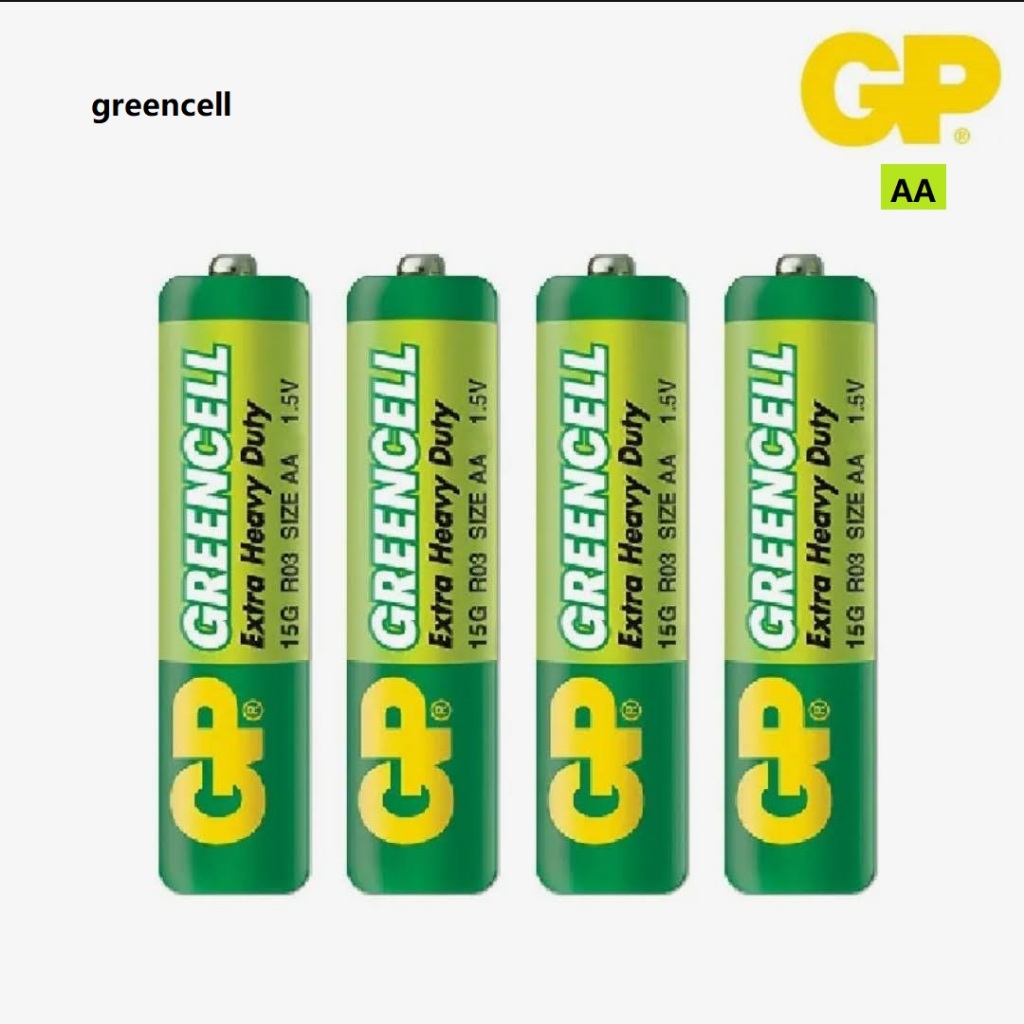 GP GREENCELL Extra Heavy Duty AA 4pccs 1.5V Carbon Zinc Batteries ...
