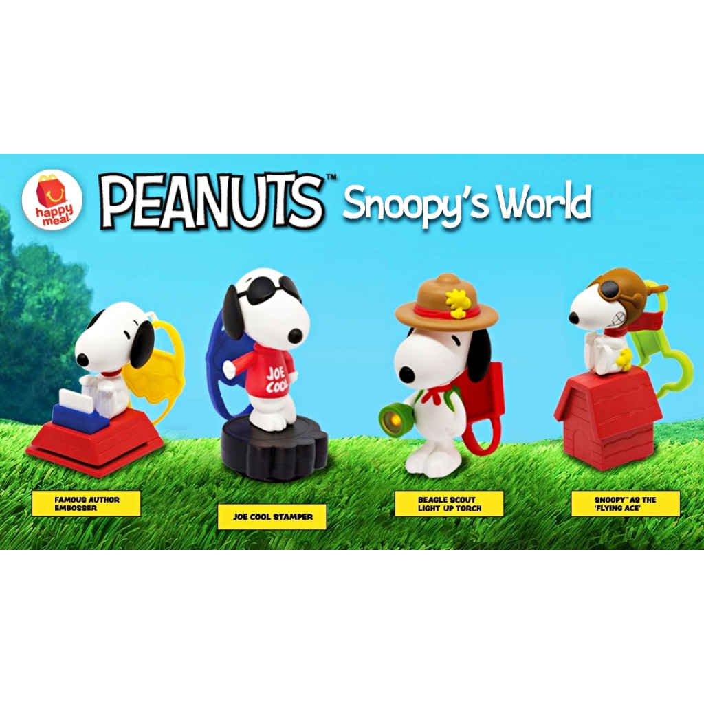 Original Mcdonald's Snoopy's World Peanuts Beagle Scout Famous Author ...