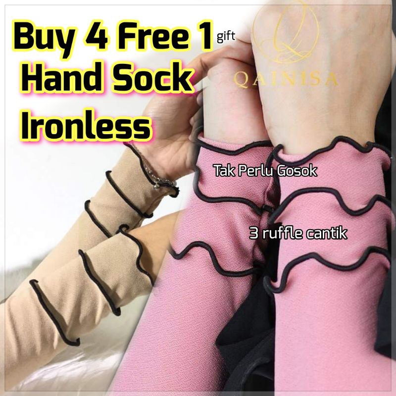 Hand Sock Muslimah Mosscrepe Ironless 3 ruffle Handsock 79 warna ...