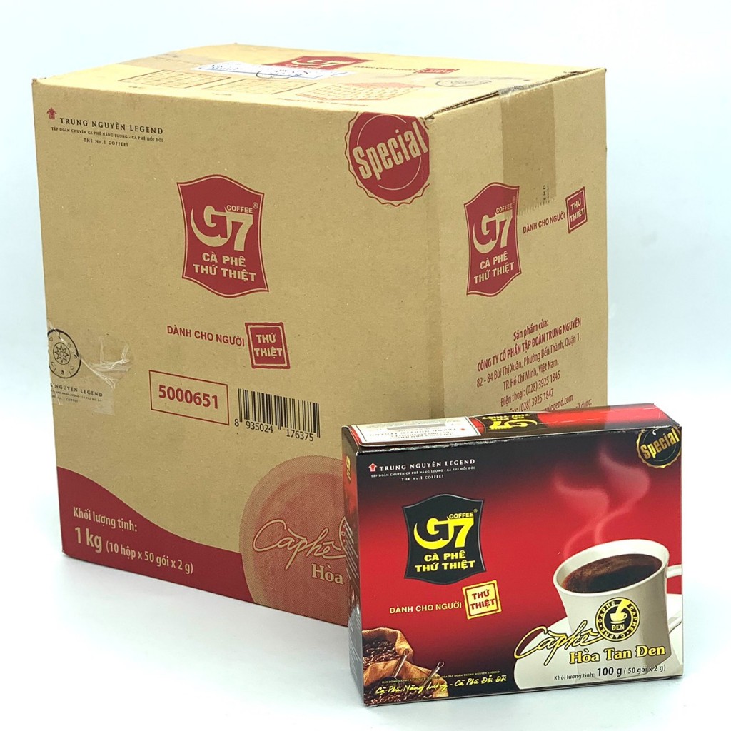 Vietnam Coffee Trung Nguyen G7 Black Instant Coffee(50 sachets x 2g) x 10 Boxes/Carton | Shopee ...