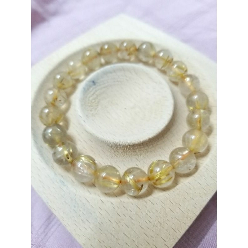 Golden Rutilated Quartz / Gold Titanium Rutile crystal bracelet ...