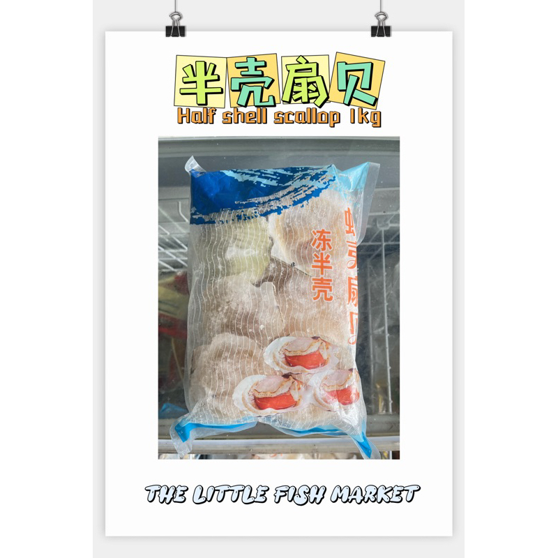 PENANG ONLY - Premium Half Shell Scallop 冻半壳虾夷扇贝 1kg | Shopee Malaysia