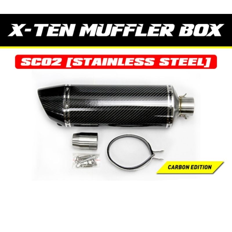 Clearance Stock!!! MUFFLER BOX SC02 CARBON & STAINLESS STEEL | Shopee ...