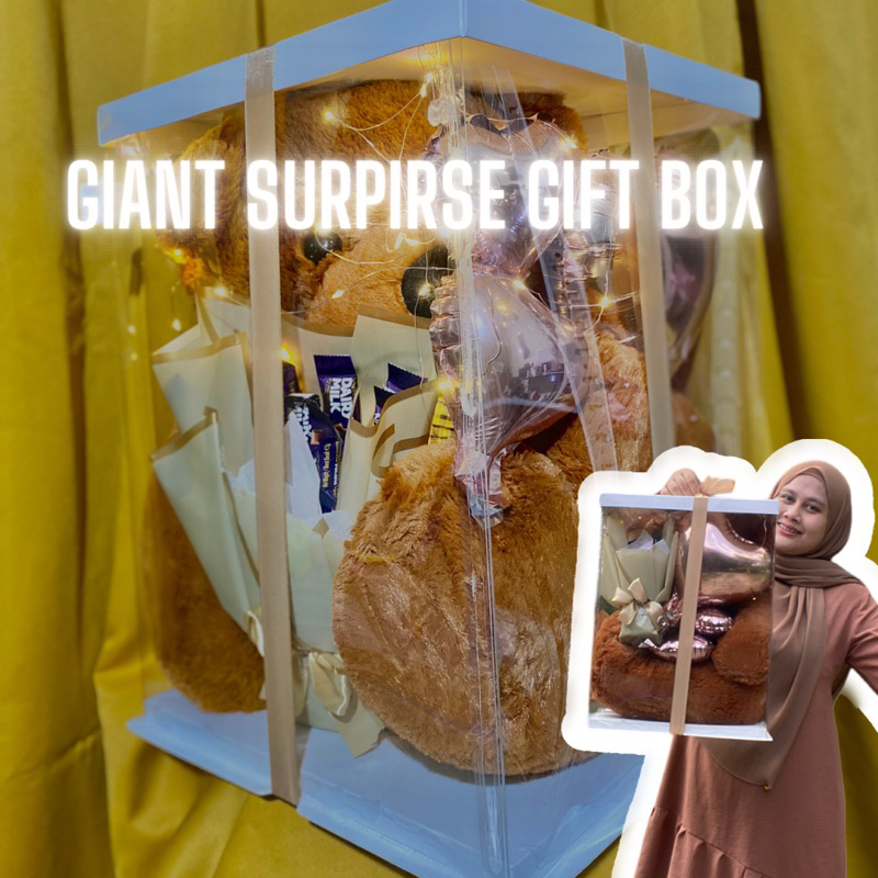 GIANT SURPRISE GIFT BOX HADIAH TEDDY BEAR BESAR BOUQUET BUKET COKLAT ...