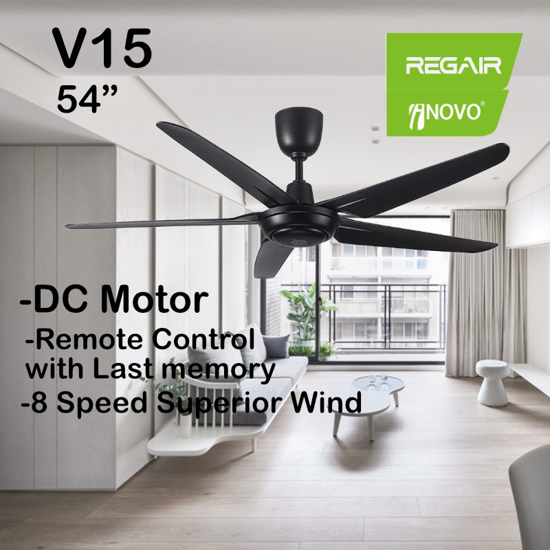 Regair Inovo A1 LED 56”/40” /V15 DC Motor Ceiling Fan 8 Speed with Remote Control kipas Siling ...