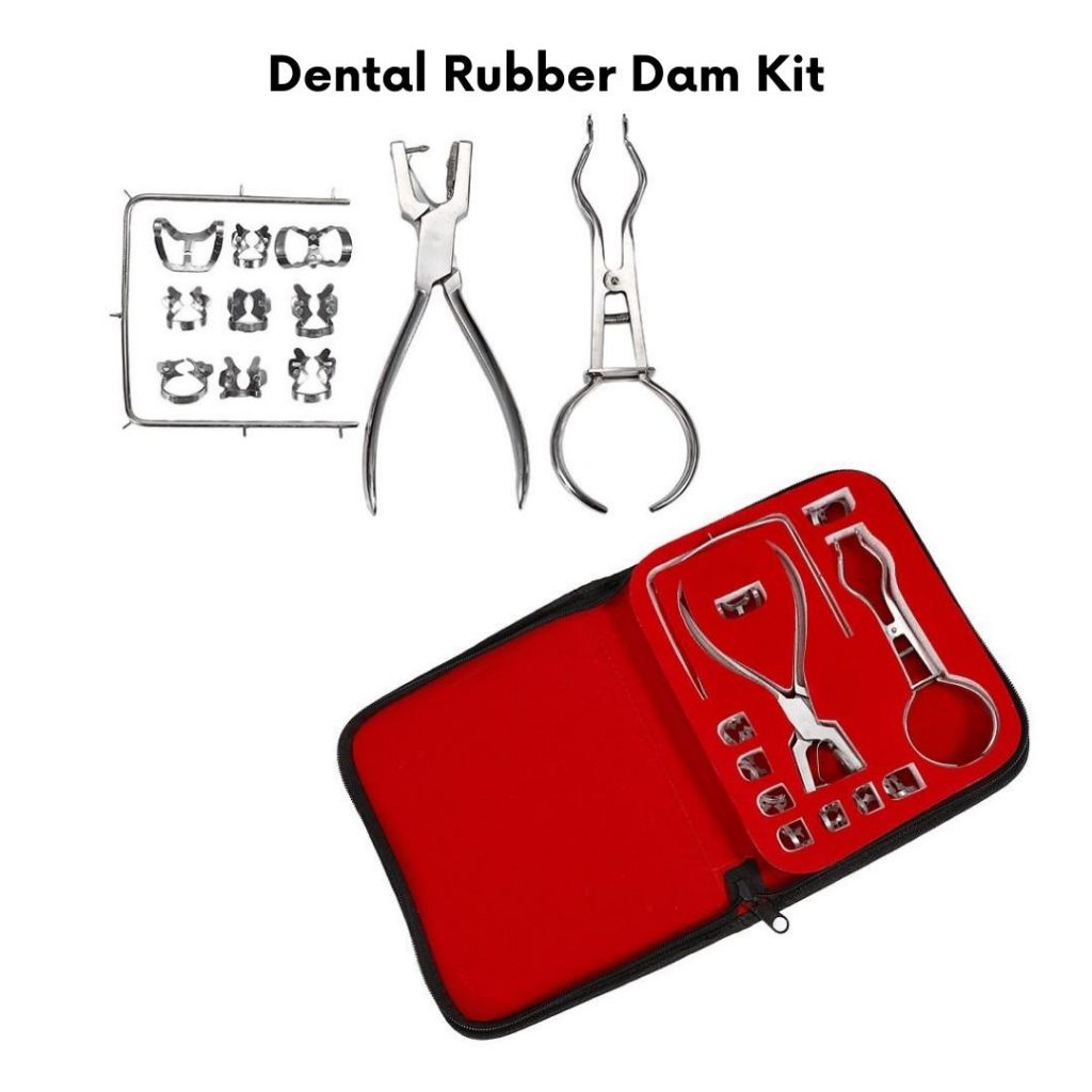 Dental Rubber Dam Kit Stainless Steel Rubber Dam Clamps Punch Plier Kit ...