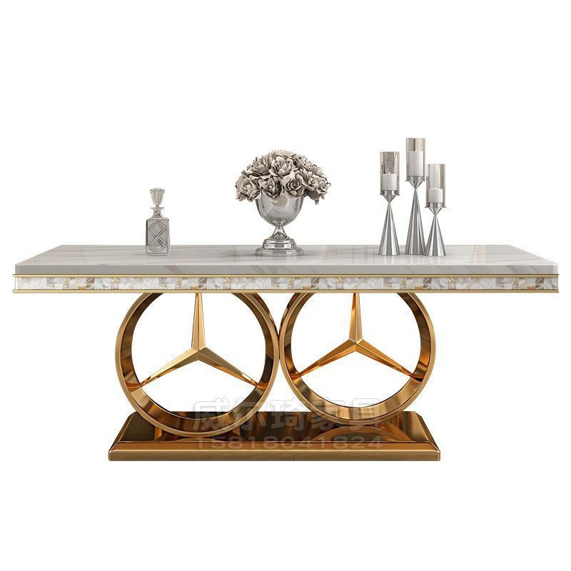 [PRE ORDER] MERCEDES Luxury Stainless Steel Gold Dining Table Console ...