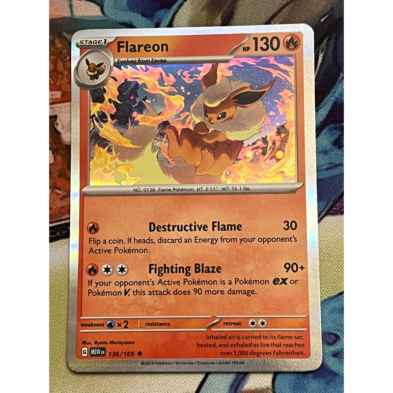 Pokemon TCG SV3.5 151 - Flareon - 136/165 - Holo Rare | Shopee Malaysia
