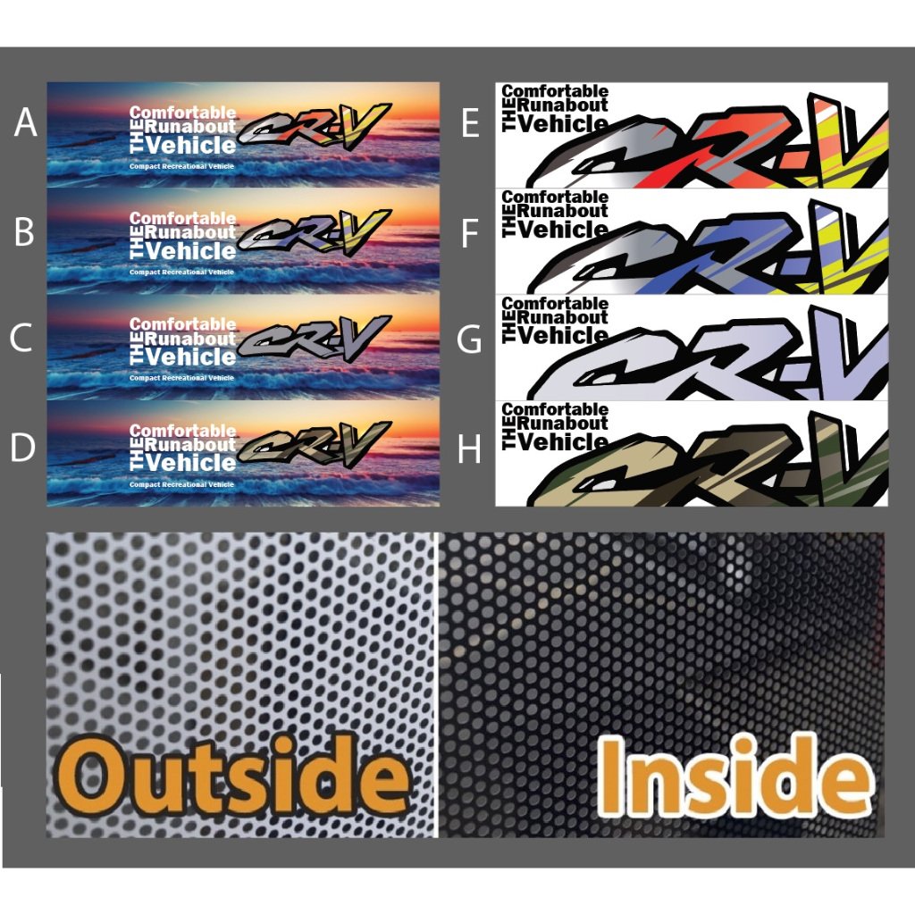 CFS605 Honda Crv Cr-V Rd1 Rd2 Rd3 Tinted Static One-Way View Cling Sun ...