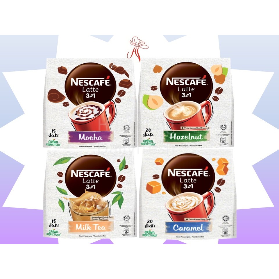 Nescafe Latte 3in1 Instant Coffee Caramel/Hazelnut/Milk Tea/Mocha ...