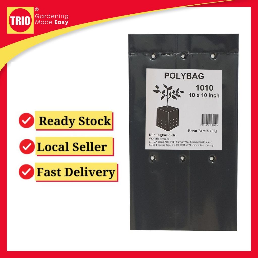 TRIO Polybag / Polibeg Hitam Tebal 10"x10" - 400g | Shopee Malaysia