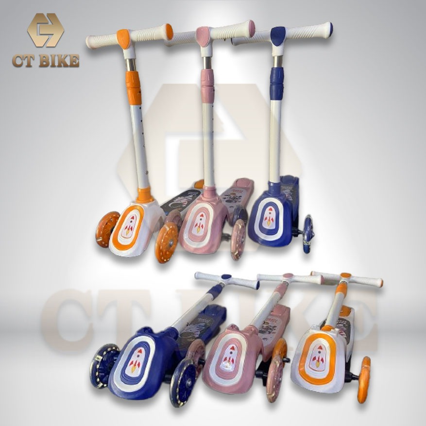 Kids Space Design Scooter Foldable and Adjustable for Children | Shopee ...
