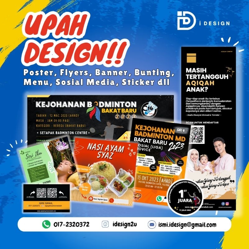 🔥 Upah Servis Design 🔥 (Poster, Flyers, Banner, Bunting, Menu, Sticker ...